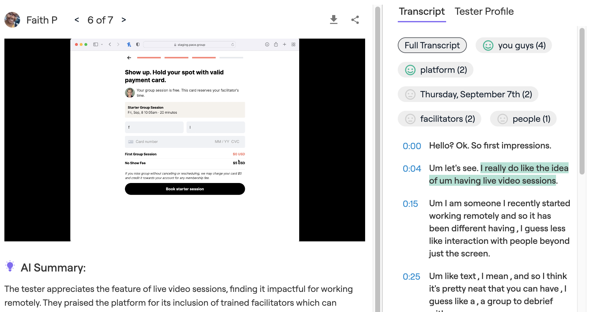 AI Video Analysis for Usability Videos